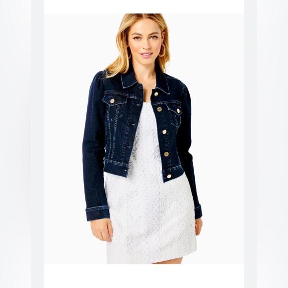 Lilly Pulitzer | Jackets & Coats | Lilly Pulitzer Laylani Denim Jacket ...